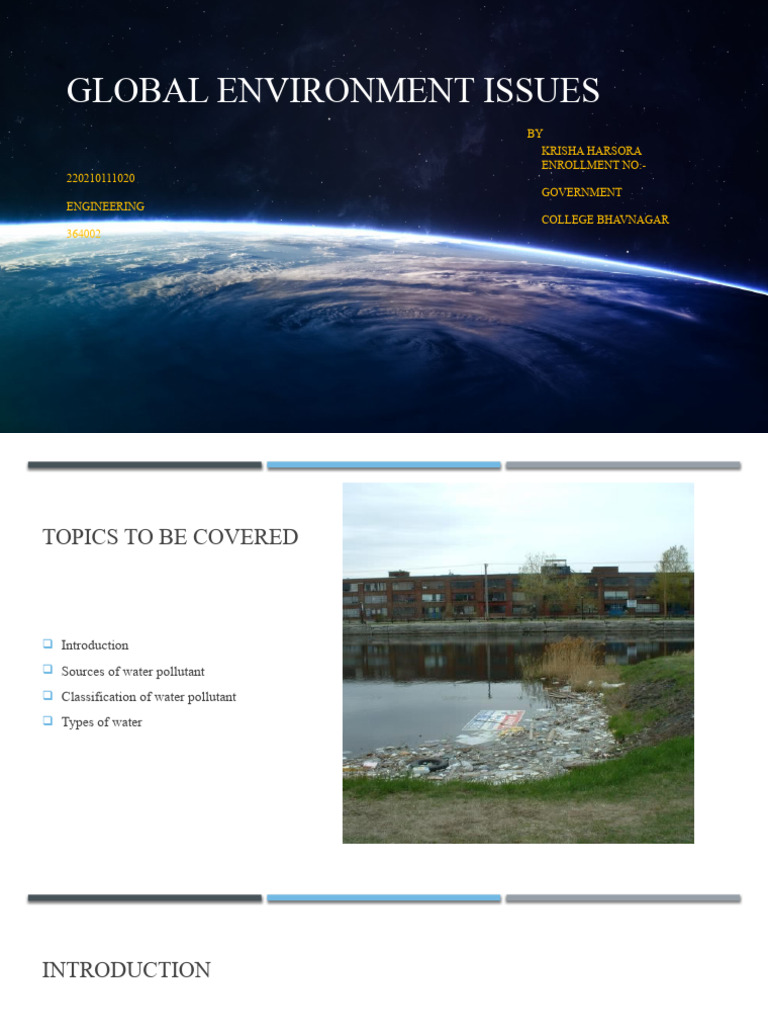 Global Environment Issues 1 | PDF | Water Pollution | Water
