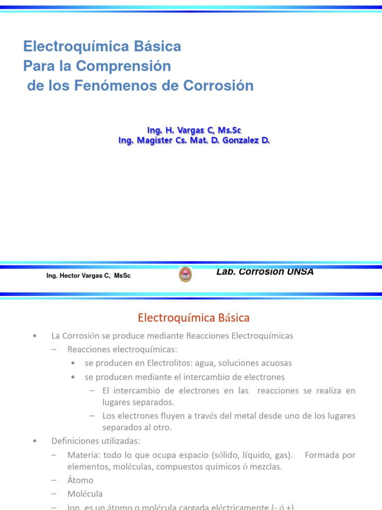 Electroquímica Básica | PDF | Corrosión | Redox
