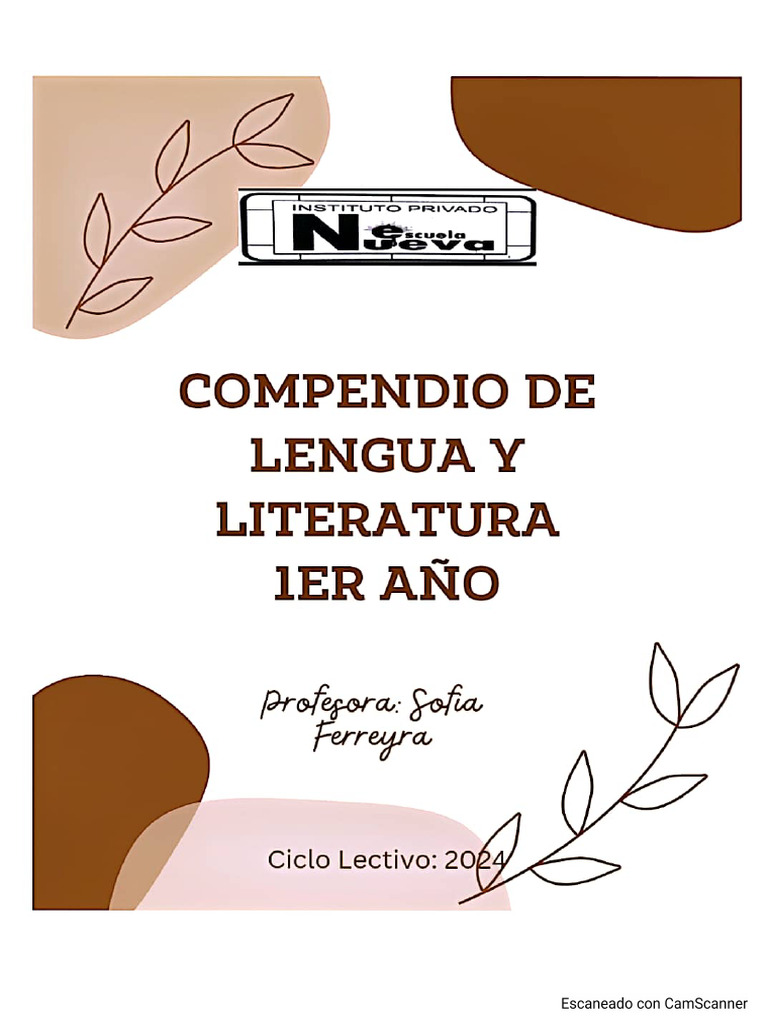 1er Año - Lengua y Literatura Compendio 2024 | PDF