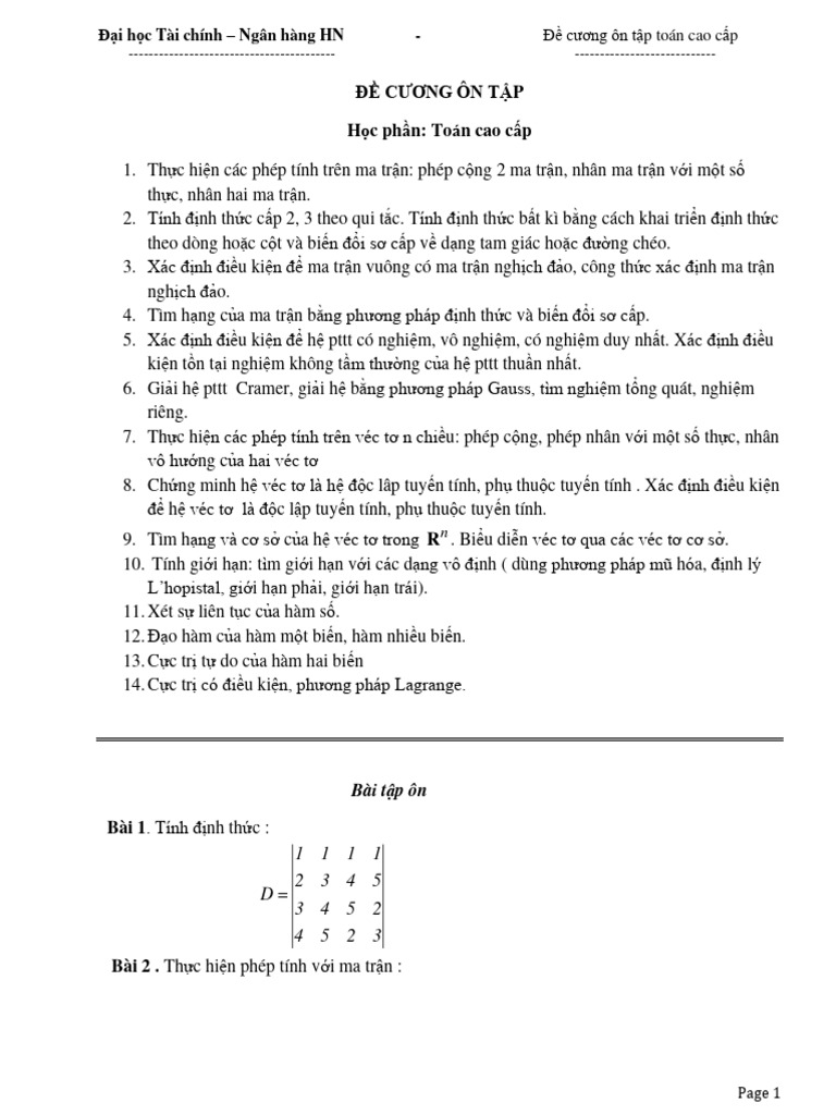 Đề Cương - ONTAP - TCC - Khối Ngành Kinh Tế | PDF