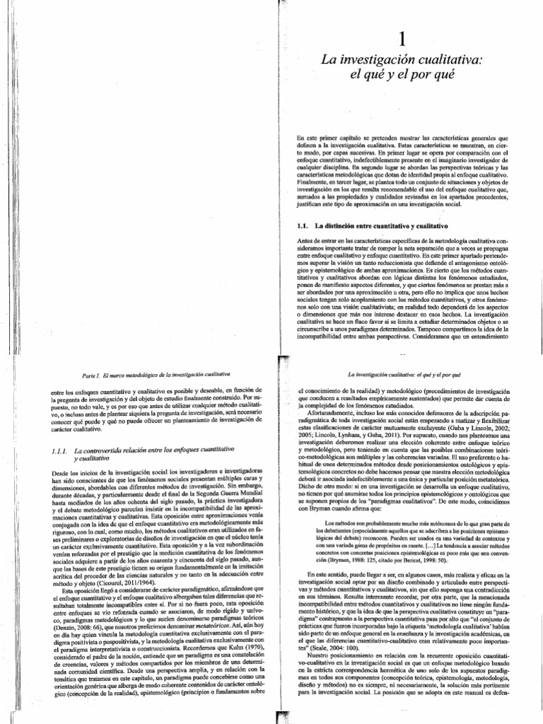 Verd y Lozares (2016) Cap. 1. La Investigación Cualitativa El Qué y El ...