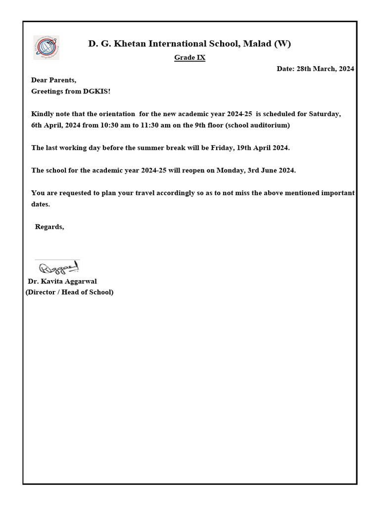 Grade 9 Orientation | PDF