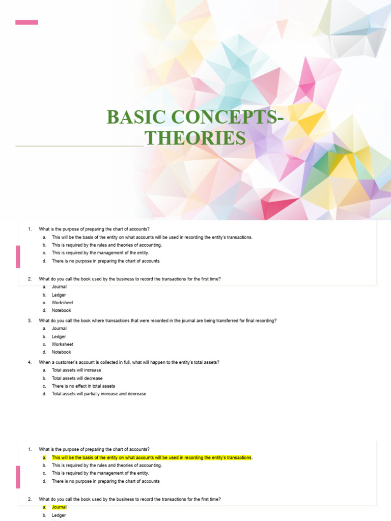 Basic Concepts Theories | PDF | Equity (Finance) | Money