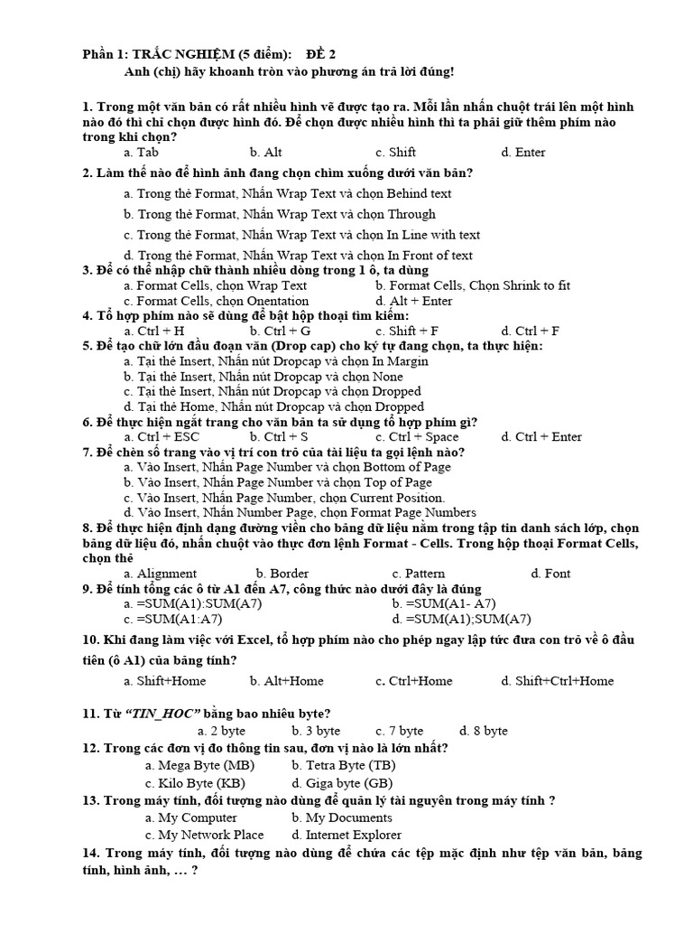 TIN HOC_So_2 HS | PDF