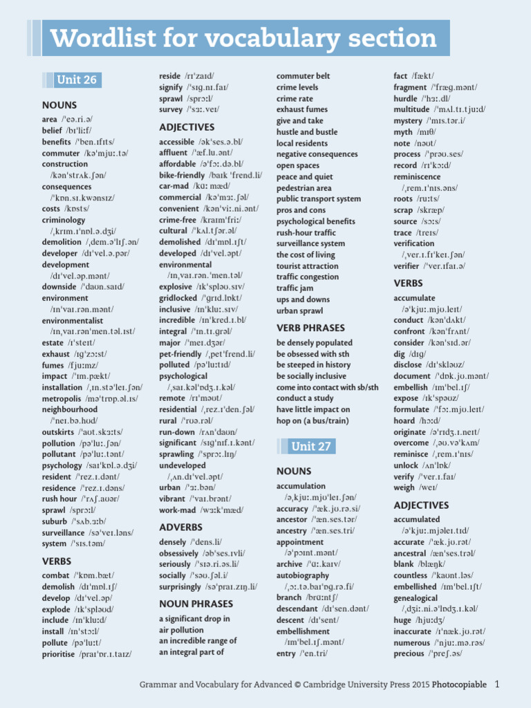 Advanced Nouns and Vocabulary Guide | PDF | Adjective | Verb