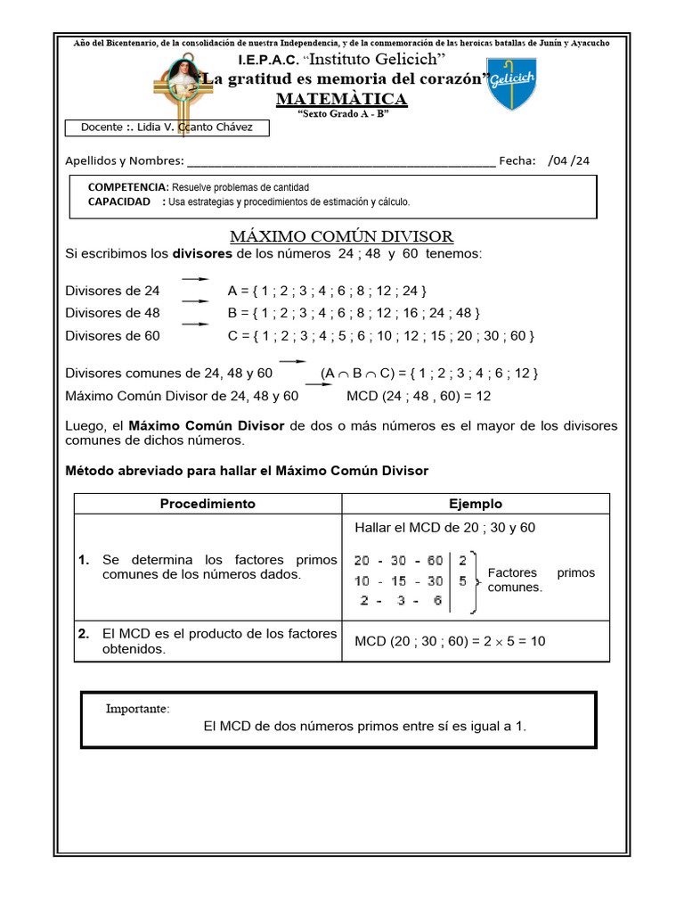 Matematica Iv MCD | PDF | Matemática Elemental | Aritmética