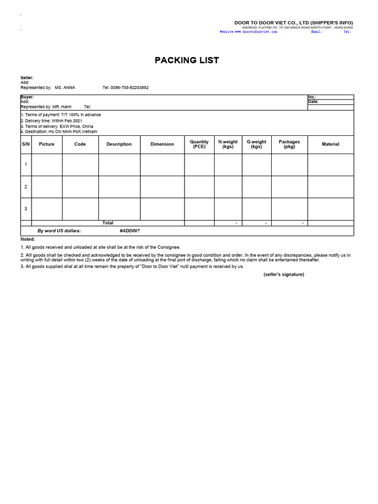 mau-packing-list | PDF