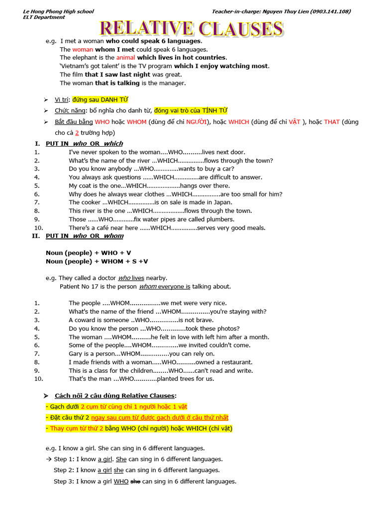 Mastering Relative Clauses in English | PDF