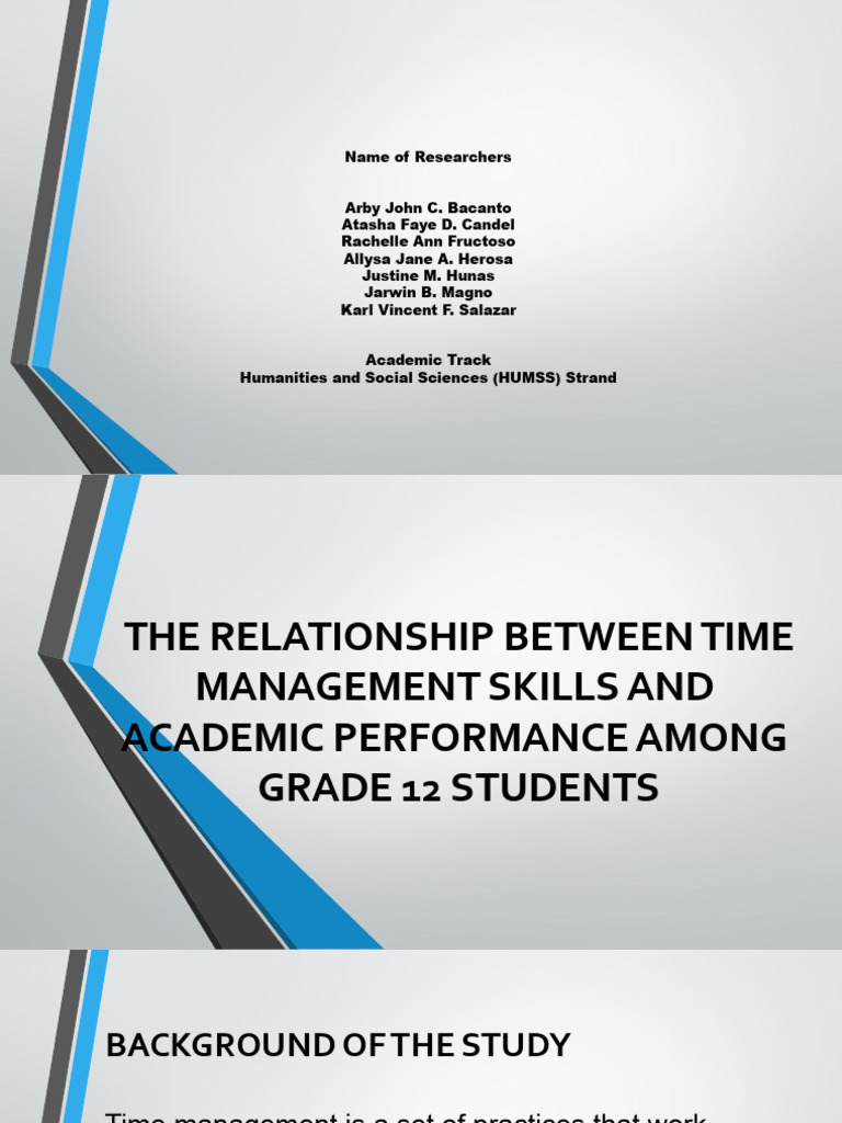 The Reltionship Between Time Management Skills To The | PDF | Survey ...