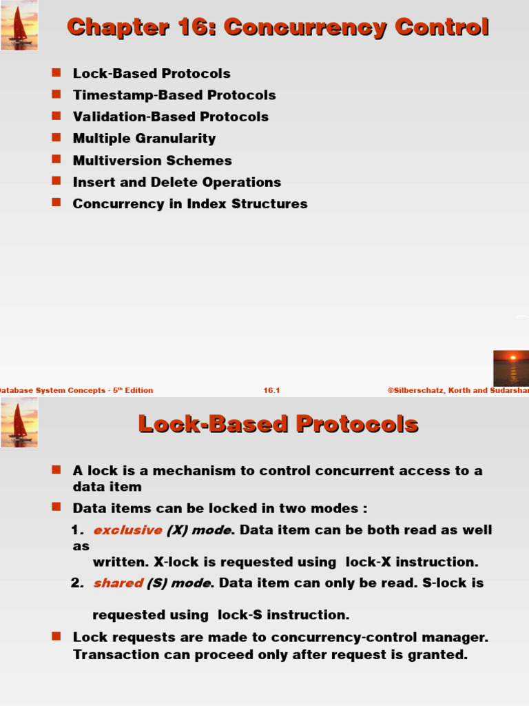 Unit 5 1 Concurrency Control | PDF | Database Index | Information Retrieval Unit 5 1 Concurrency Control | PDF | Database Index | Information Retrieval