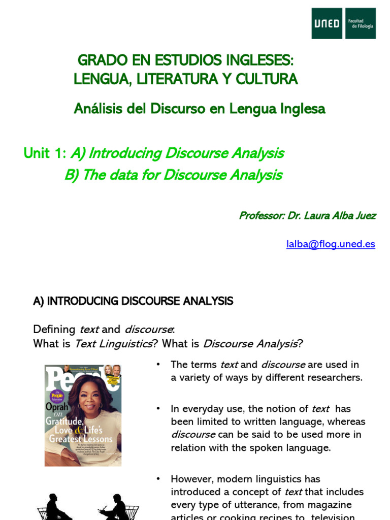 Da Unit 1 Grado | PDF | Linguistics | Discourse