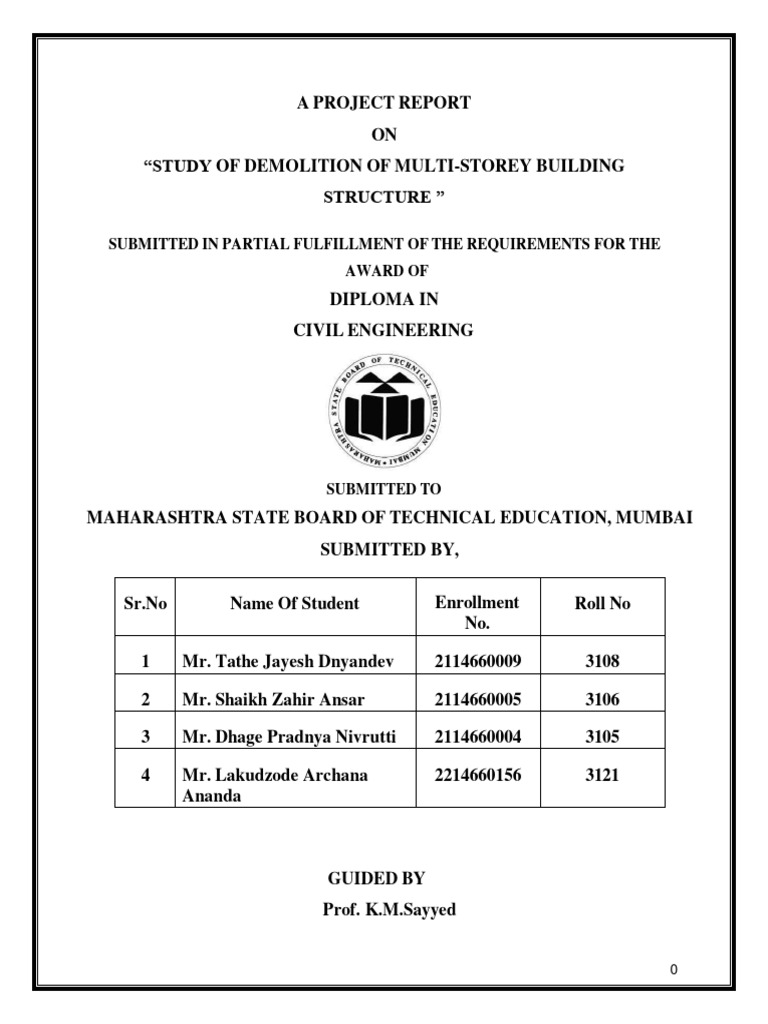 Final Project CE-6I TATHE (2) 1 | PDF | Demolition | Waste