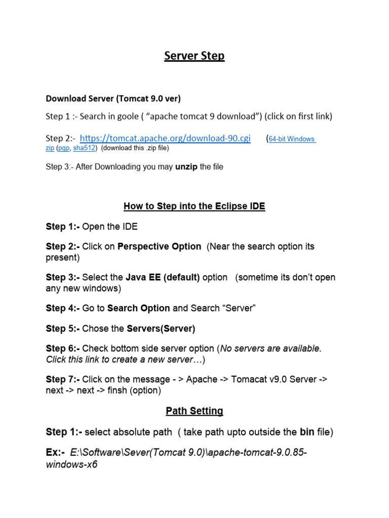Server Step (Tomcat) | PDF