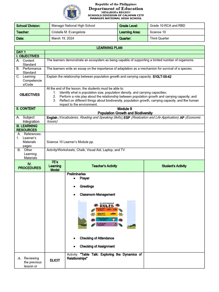 Population Growth and Ecosystem Balance | PDF | Learning | Ecosystem