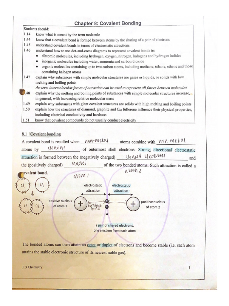 Chapter 8 Covalent Bonding | PDF
