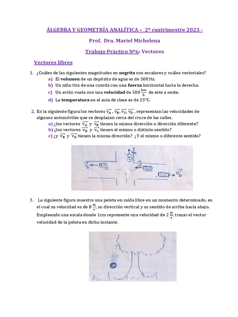 TP6 - 2023 | PDF | Vector Euclidiano | Velocidad