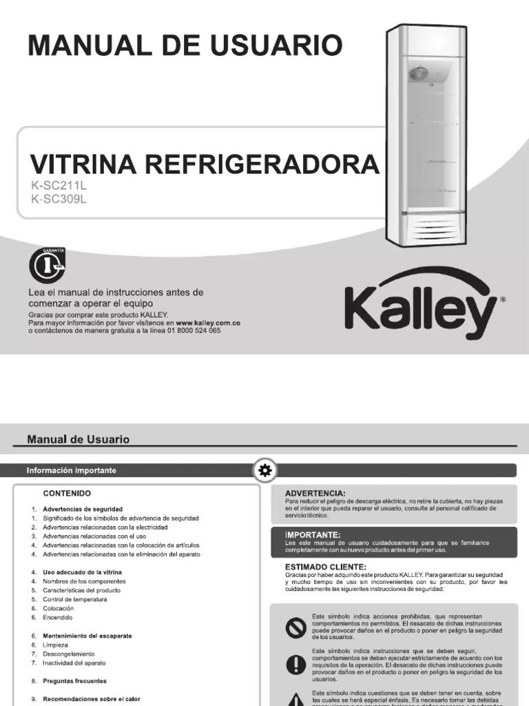 Nevera Kalley K-SC309L | PDF