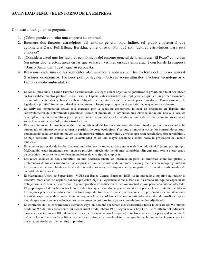 04 Actividad T4 Entorno | PDF | Business | España