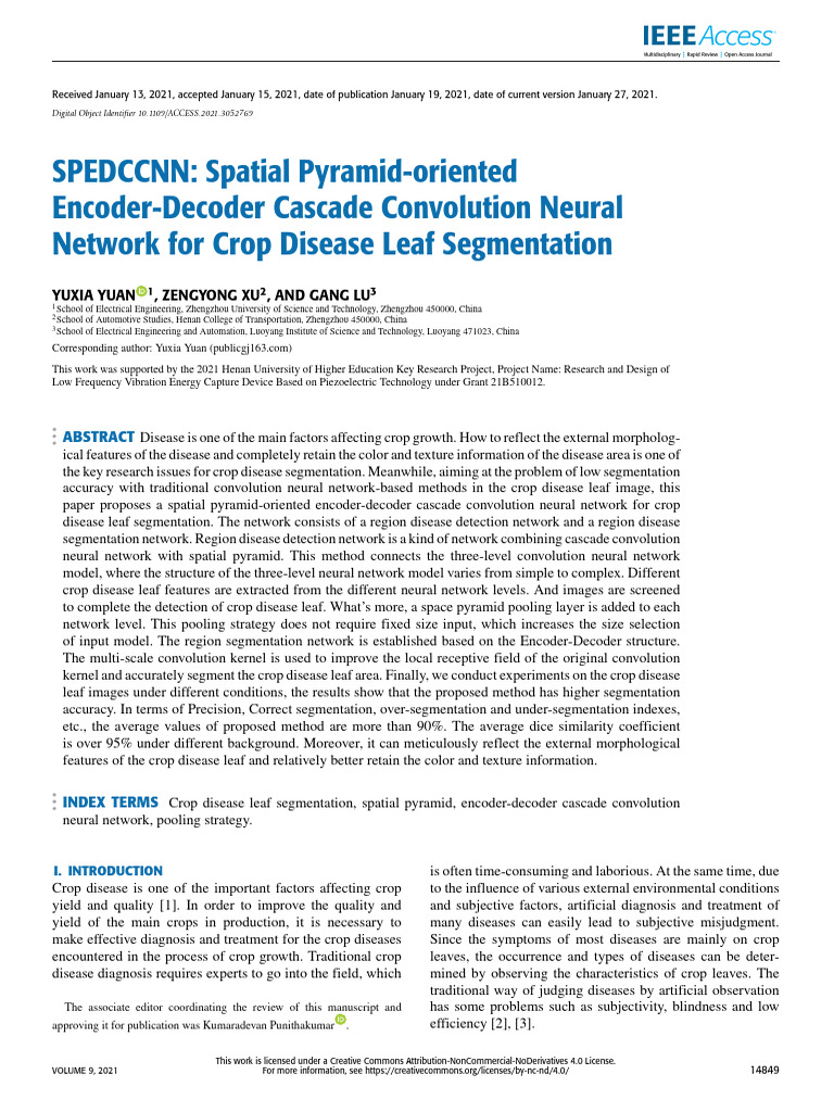 Yuxia Yuan Et Al - 2021 - SPEDCCNN | PDF | Image Segmentation | Artificial Neural Network