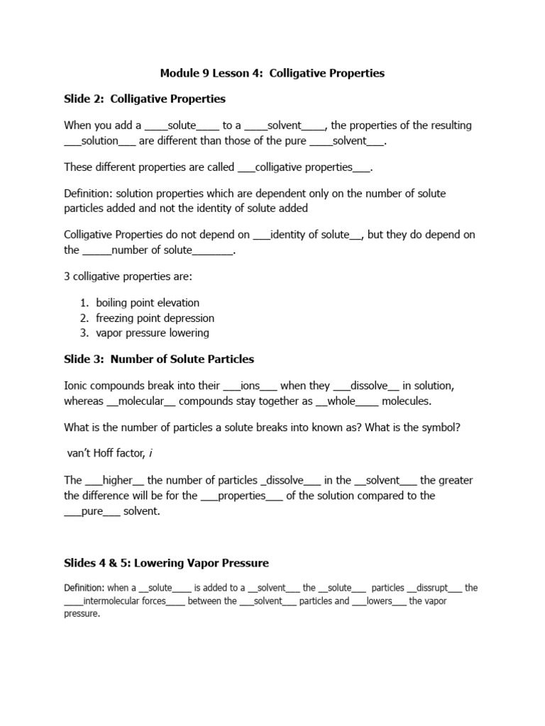Module Nine Lesson Four Guided Notes | PDF | Statistical Mechanics ...