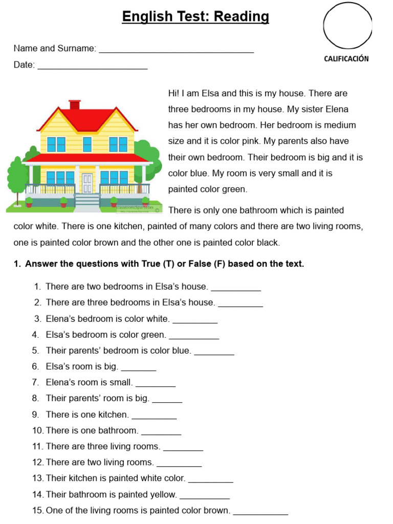 English Reading Test Basic | PDF