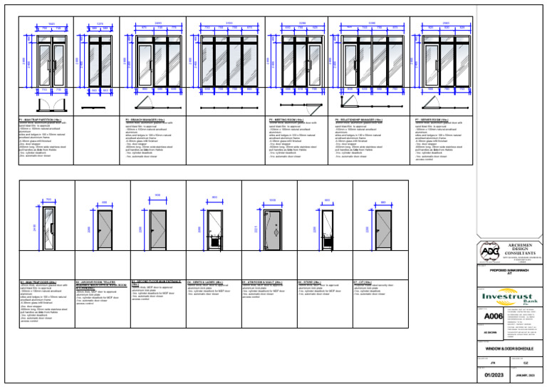 Investrust Partition & Door Schedule A006 | PDF | Door | Building ...