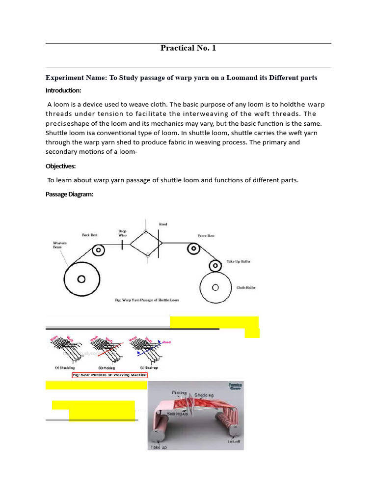 Intro Weaving Lab Manual | PDF | Loom | Weaving