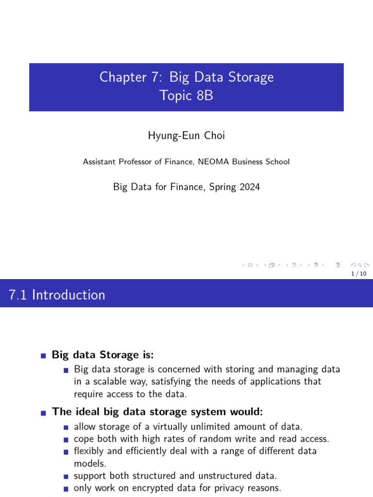 Big Data Finance T8 2 CHOI NEOMA Ch7 2024 | PDF | No Sql | Databases