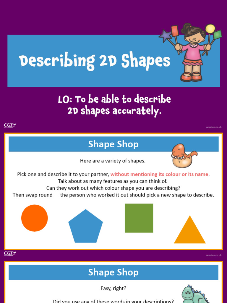 Describing 2D Shapes (Year 3)_M2PAT151 | PDF | Angle | Perpendicular