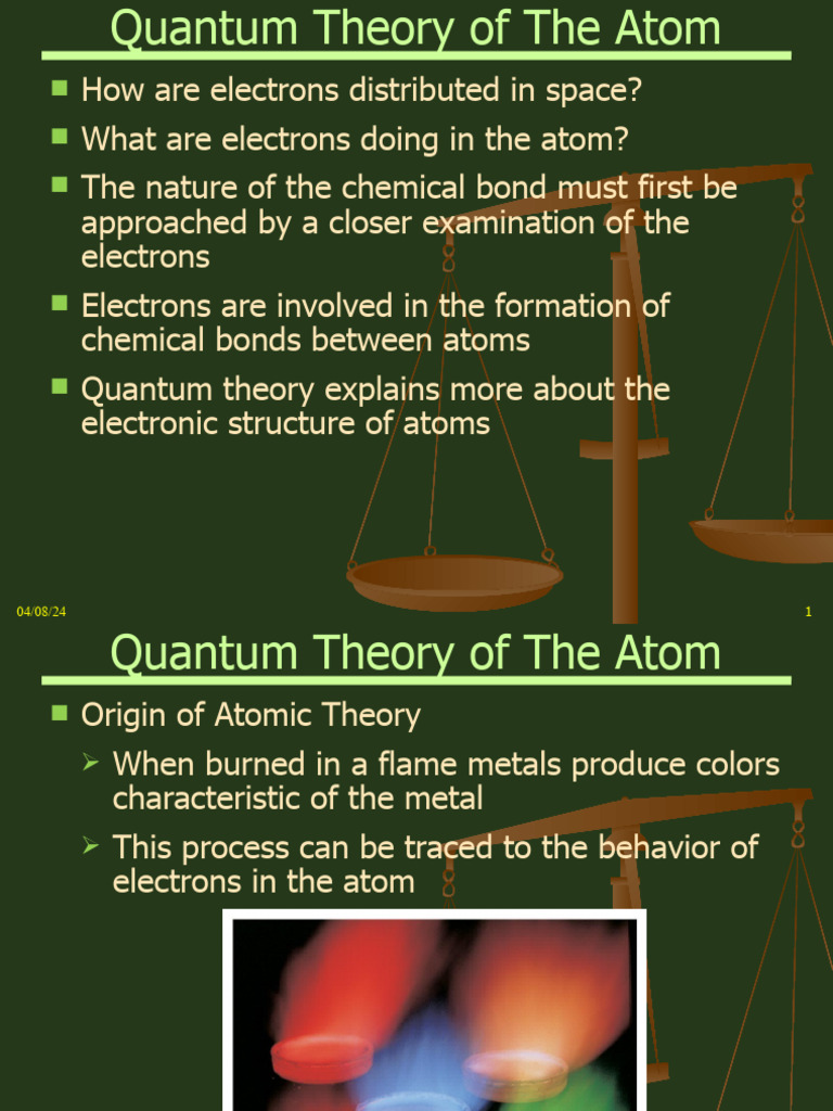 Chap 3 Atomic Theory Chemistry Dept. | PDF | Electromagnetic Radiation ...