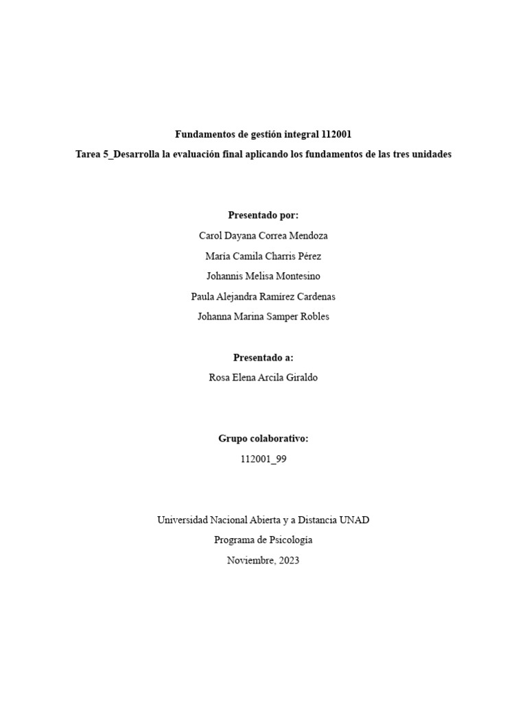 Evaluación Final en Gestión Integral 112001 | PDF | Business | Contabilidad