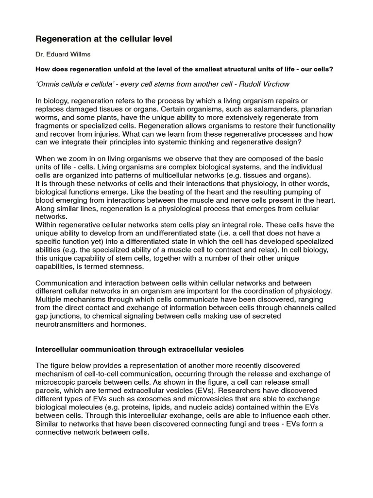 MOOC Cellular Regeneration Article | PDF | Cell Signaling ...