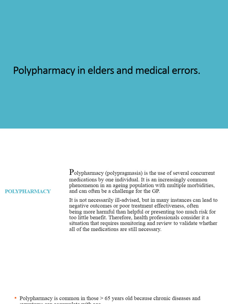 6 Polypharmacy | PDF | Geriatrics | Kidney