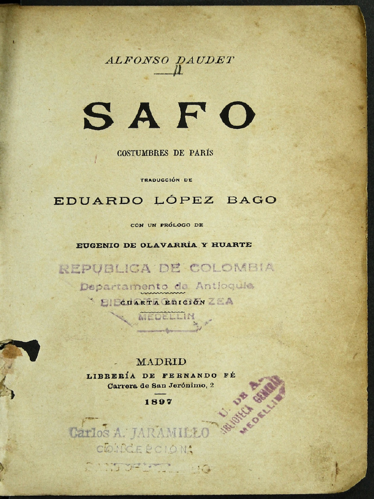 Safo Costumbres de Paris | PDF