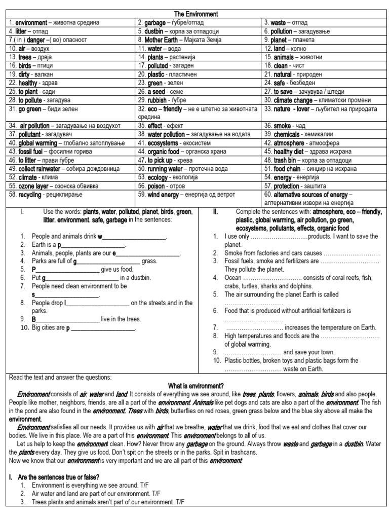 The Environment 7 Odd | PDF