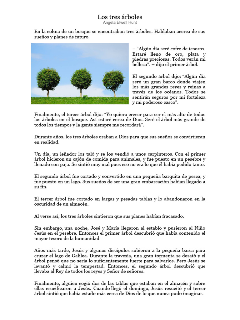 Reflexión sobre los tres árboles | PDF | Pirotécnica | Jesús