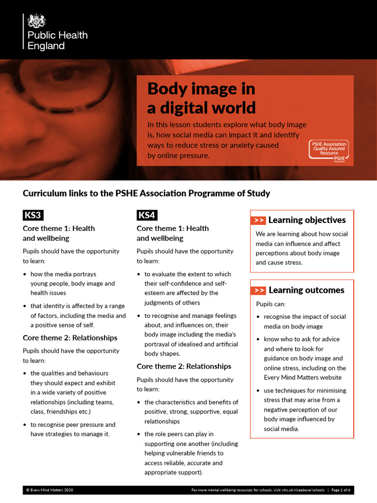 Body Image and Social Media Impact | PDF | Body Image | Popular Culture ...