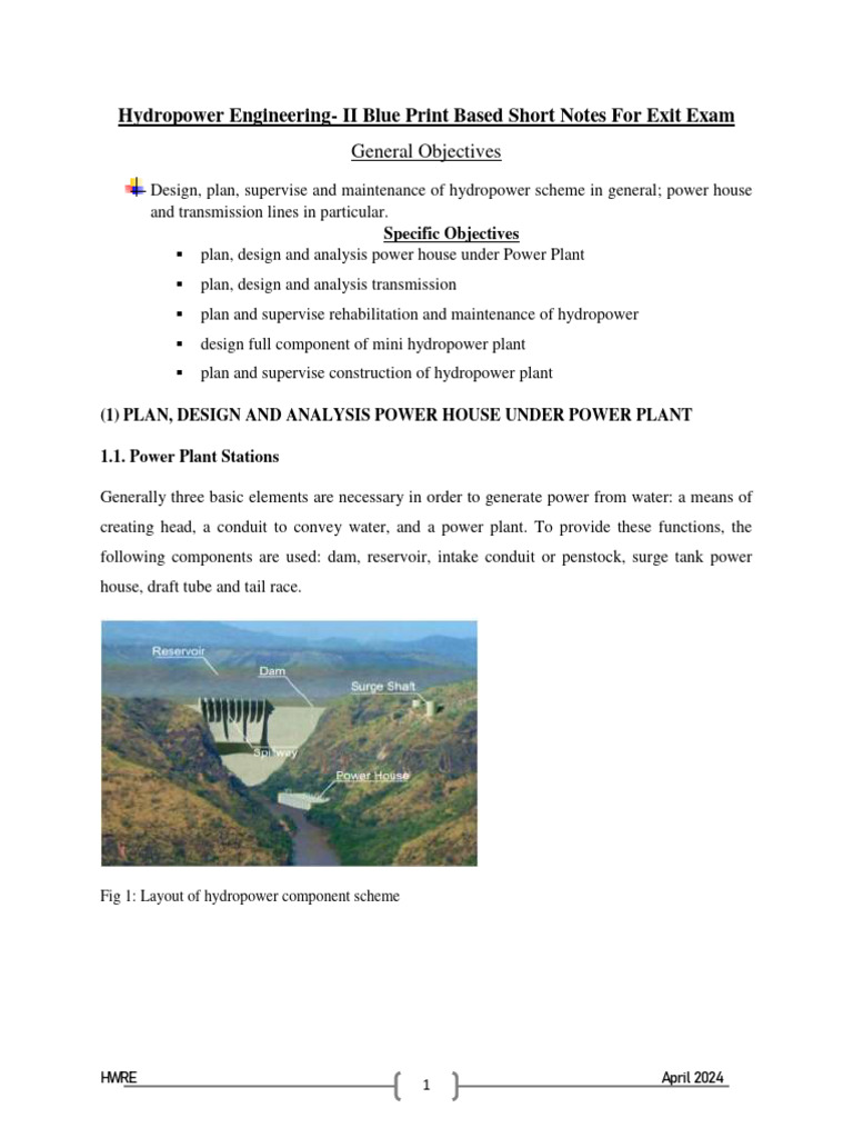 Hydropower Plant Design Overview | PDF | Electric Power Transmission ...