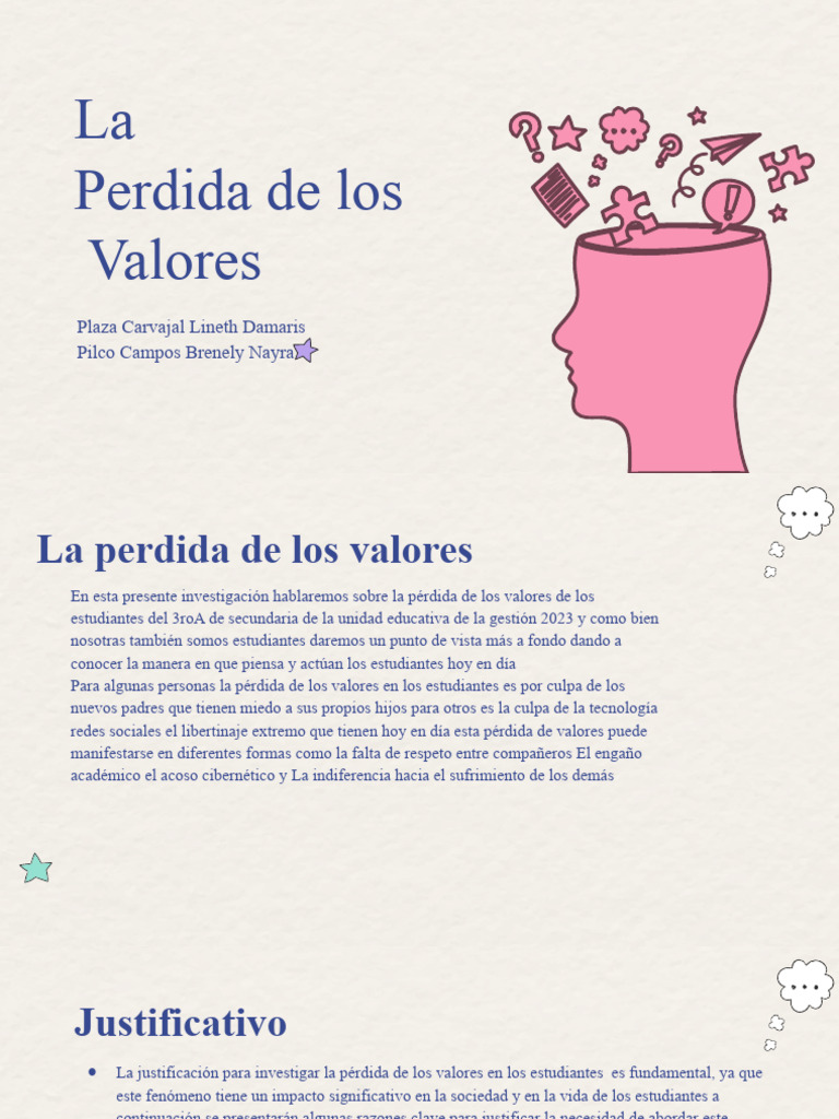 La Perdida de Los Valores | PDF | Comportamiento | Empatía
