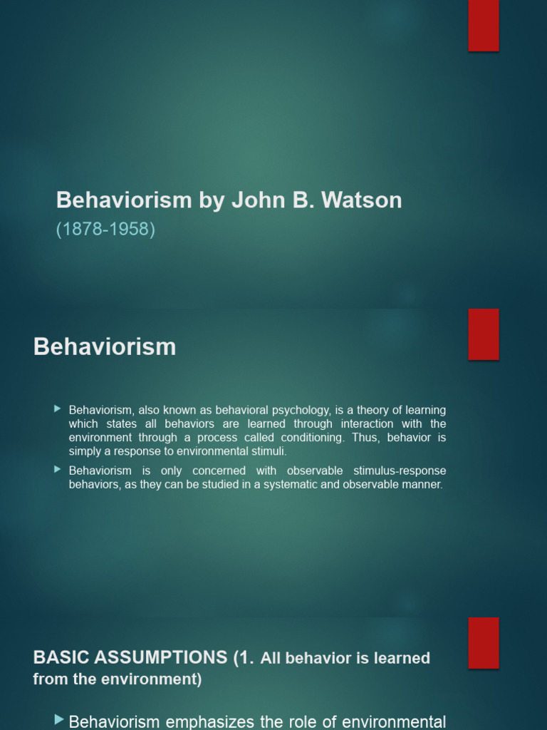 Behaviorism | PDF | Classical Conditioning | Behaviorism Behaviorism | PDF | Classical Conditioning | Behaviorism