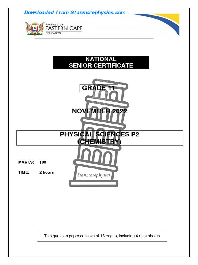 EC Physical Sciences Grade 11 November 2022 P2 and Memo | PDF | Gases ...