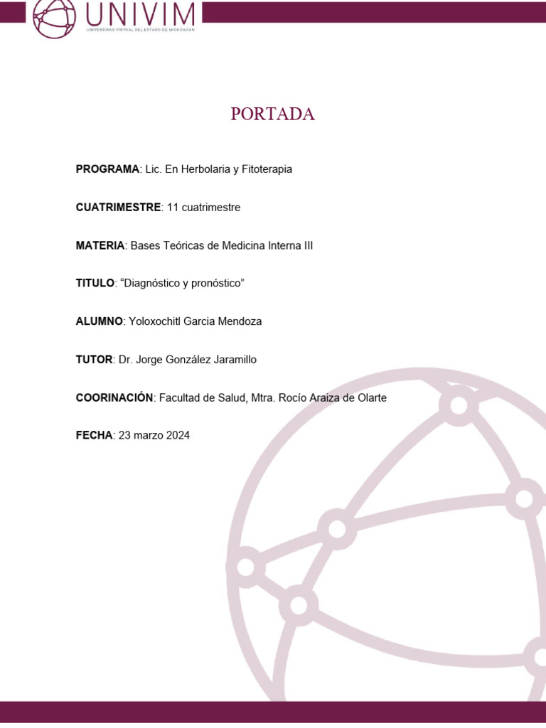 YGARCIA U3 ACT3 Diagnóstico y Pronóstico | PDF