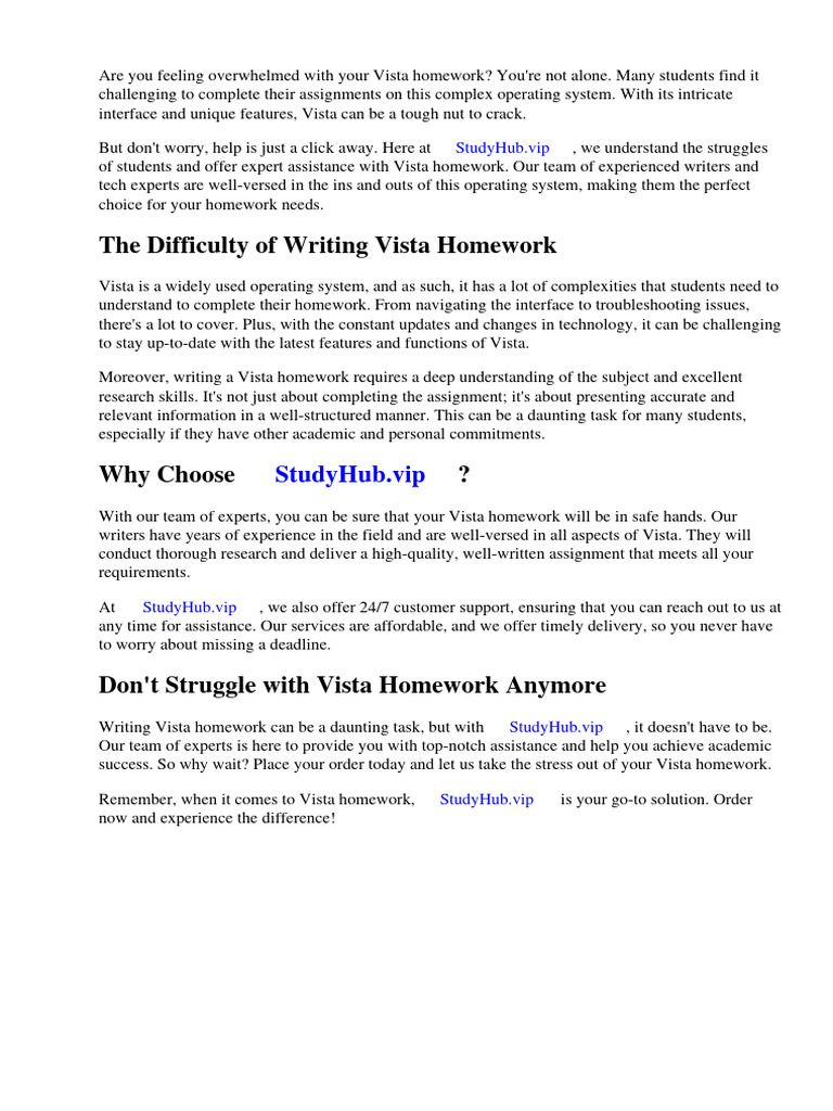 Vista Homework | PDF | Libraries | Homework