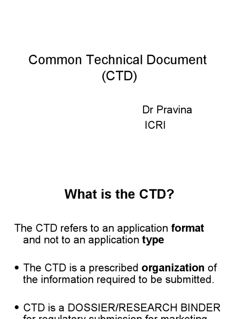 What Is CTD | PDF | Pharmacology | Pharmaceutical