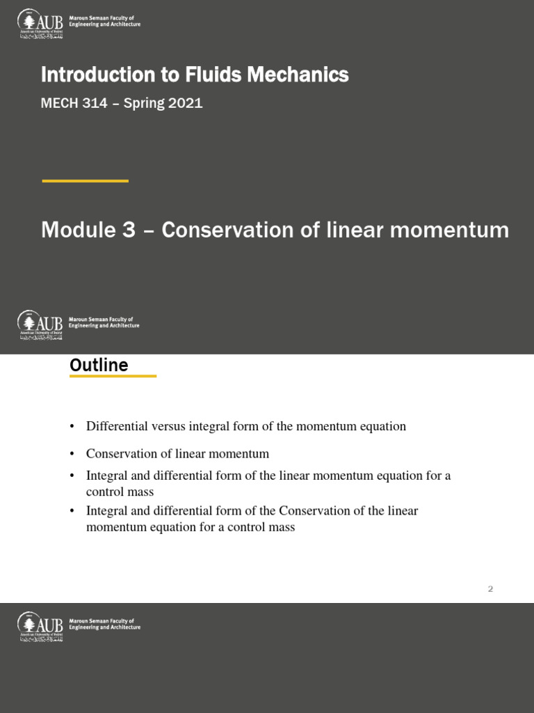 03.06.differential Form of The Momentum Equation | PDF | Momentum | Differential Form