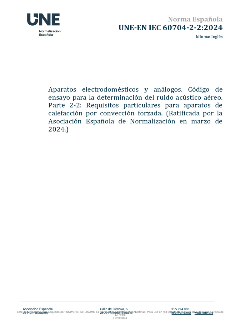 Norma UNE-EN IEC 60704-2-2:2024 | PDF