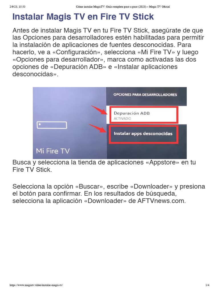 Instalar Magis TV en Fire TV Stick 2023 | PDF | Software | Informática