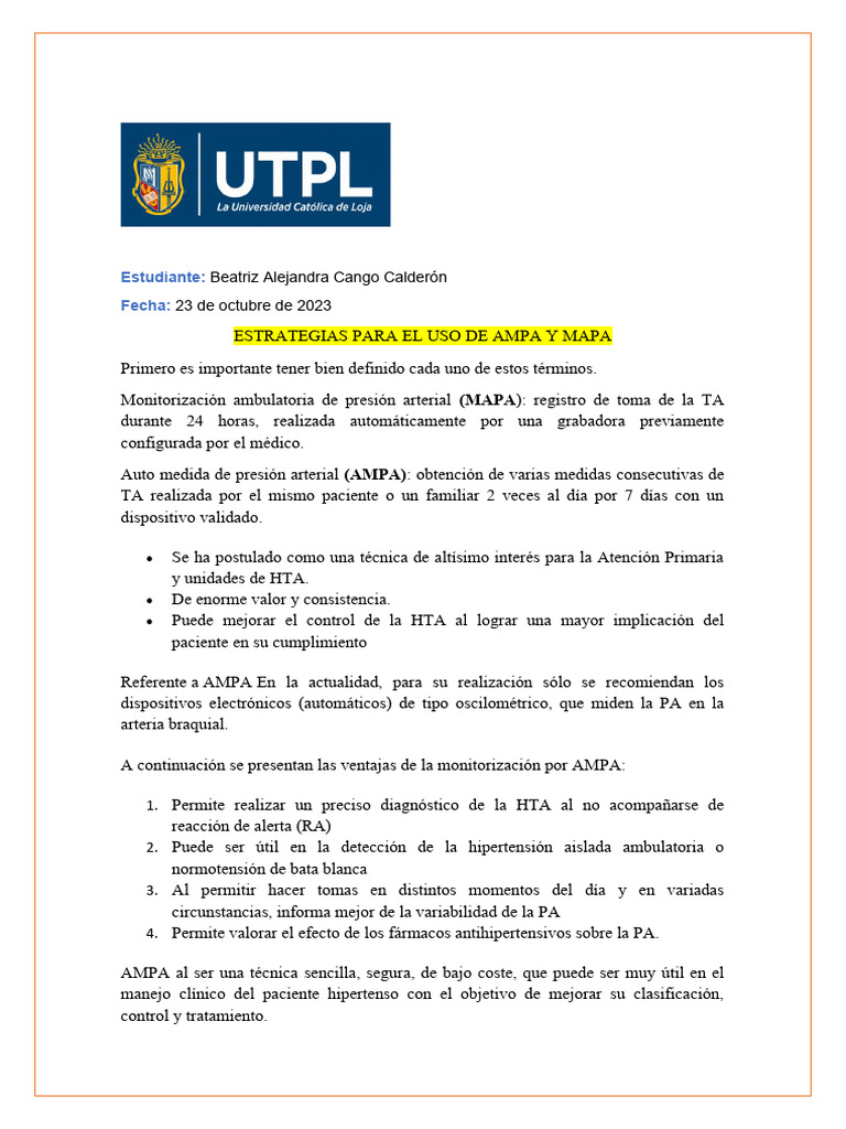 Sem 4 AMPA Y MAPA | PDF | Hipertensión | Enfermedades y trastornos