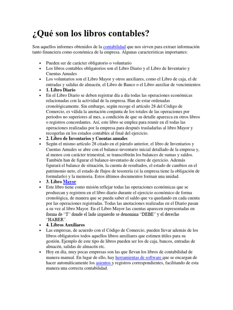 Qué Son Los Libros Contables | PDF | Contabilidad | Estado financiero