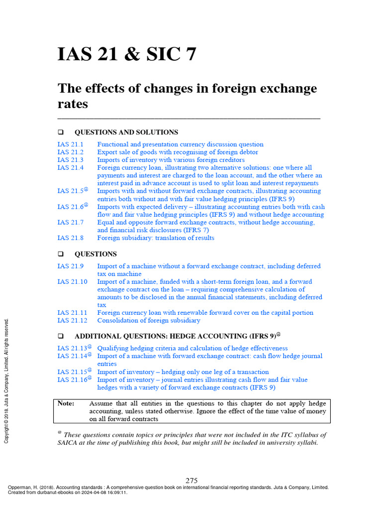 Accounting Standards A Comprehensive Question Book... - (IAS 21 & SIC 7 The Effects of Changes ...